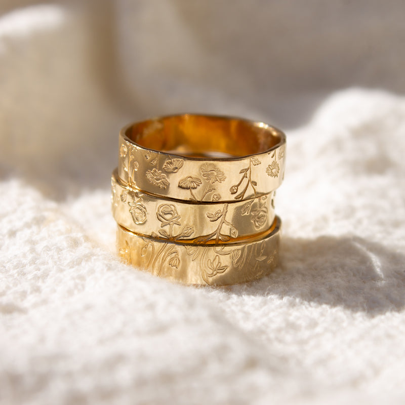 Personalized Birth Flower Band - Waterproof + Hypoallergenic Jewelry