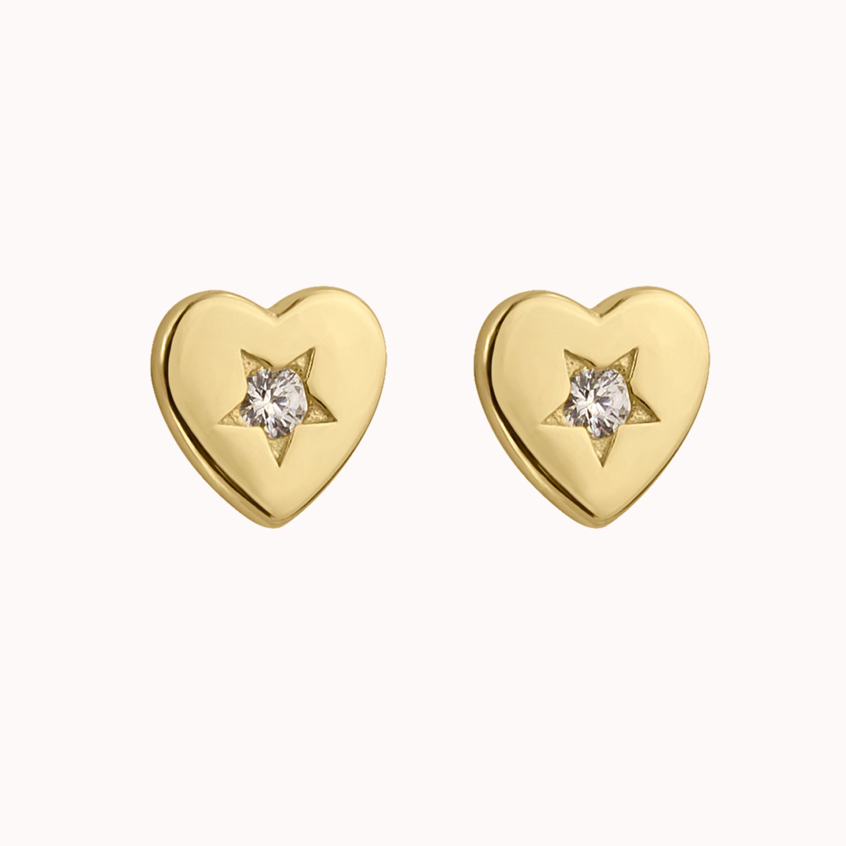Clementine Heart Stud Earrings - Demi Fine Hypoallergenic Jewelry
