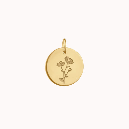 Personalized Birth Flower Charm - Waterproof + Hypoallergenic Jewelry
