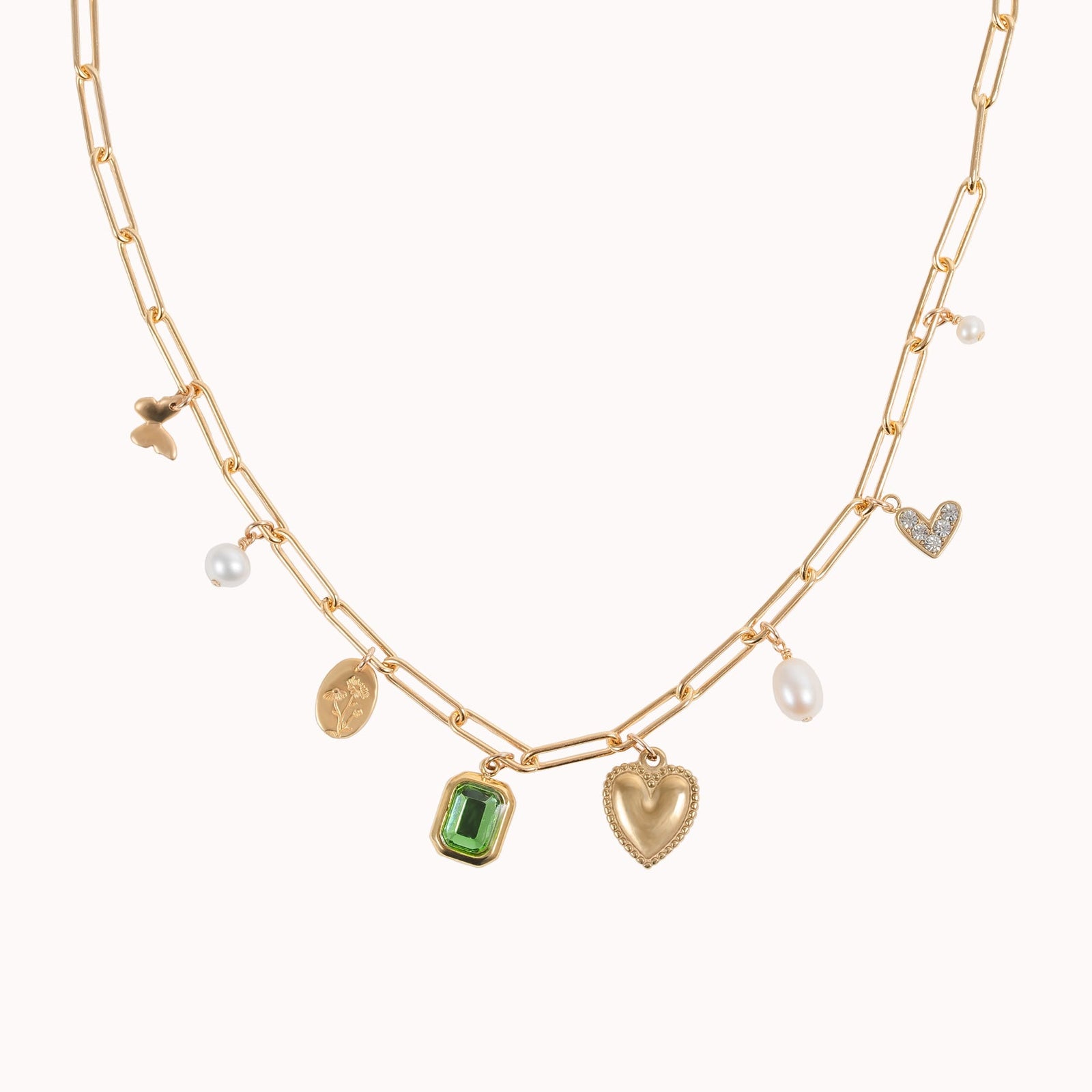 "Green With Envy" Charm Necklace - Waterproof + Hypoallergenic Jewelry