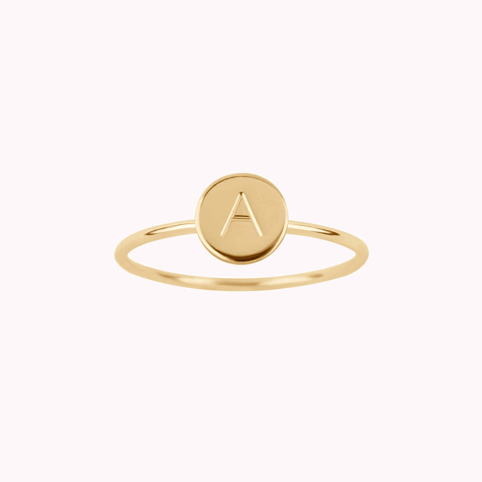Personalized Initial Disc Ring - Waterproof + Hypoallergenic Jewelry