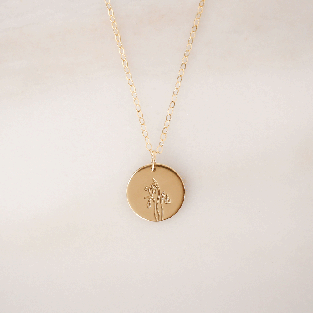 Personalized Birth Flower Necklace - Waterproof + Hypoallergenic Jewelry