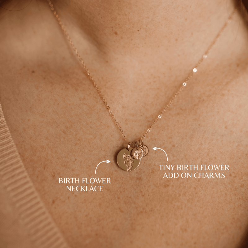 Personalized Birth Flower Necklace - Waterproof + Hypoallergenic Jewelry