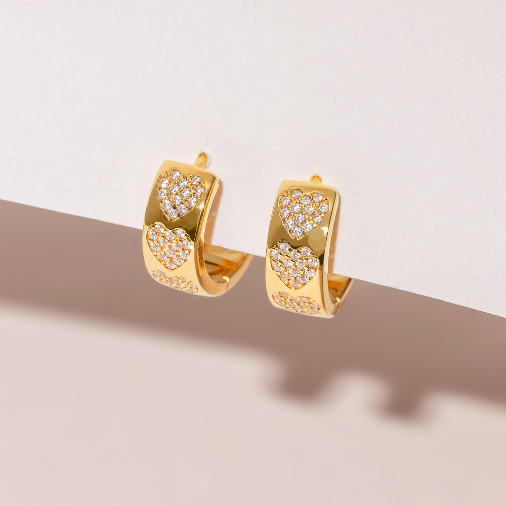Clementine Heart Stud Earrings - Demi Fine Hypoallergenic Jewelry