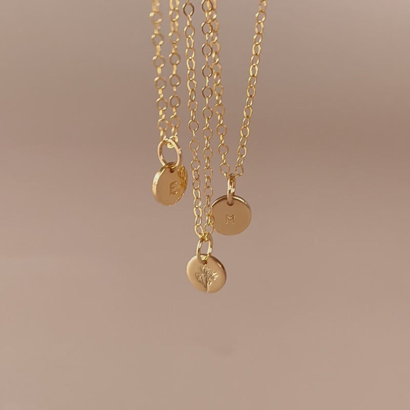 Tiny Initial Necklace - Waterproof + Hypoallergenic Personalized Jewelry