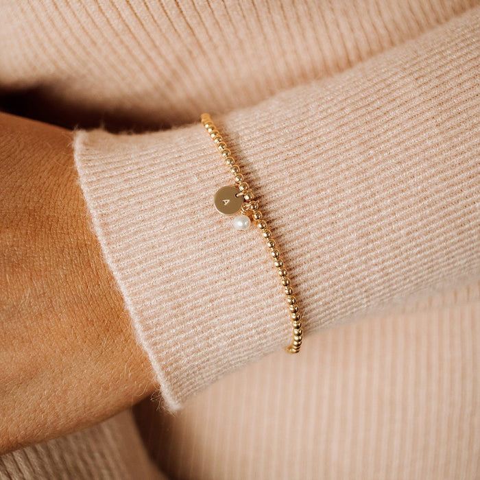 Tiny Personalized Stretch Bracelet - Waterproof + Hypoallergenic Jewelry