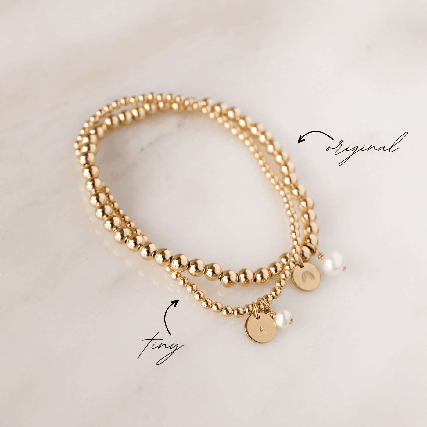Tiny Personalized Stretch Bracelet - Waterproof + Hypoallergenic Jewelry